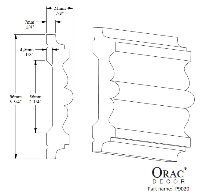 ORAC МОЛДИНГ 96x21x2000
