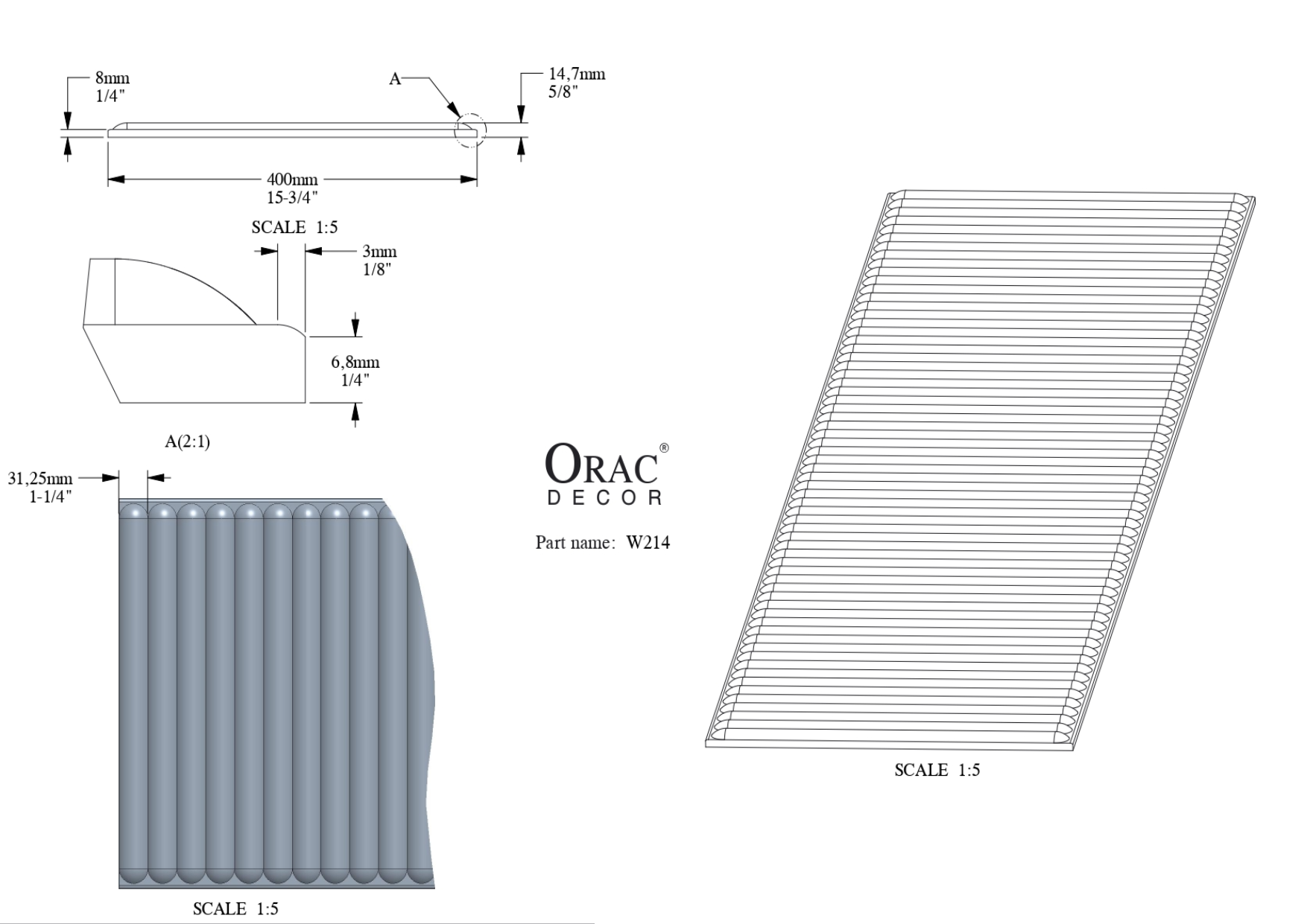 ORAC 3D ПАНЕЛЬ 400х15х2000 артикул W214F | Бомонд
